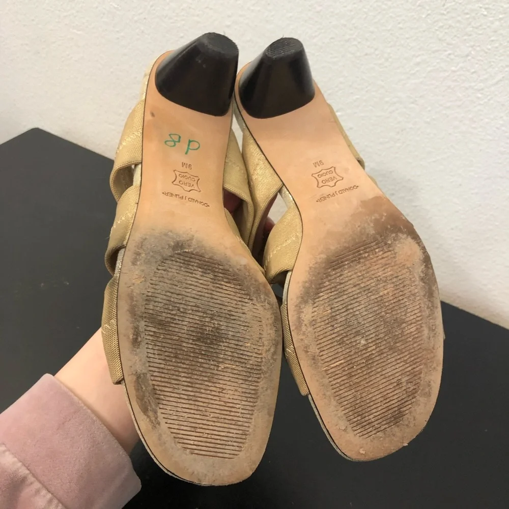 Donald J. Pliner | Shoes | Donald J Pliner Gold Sparkle High Heels ...